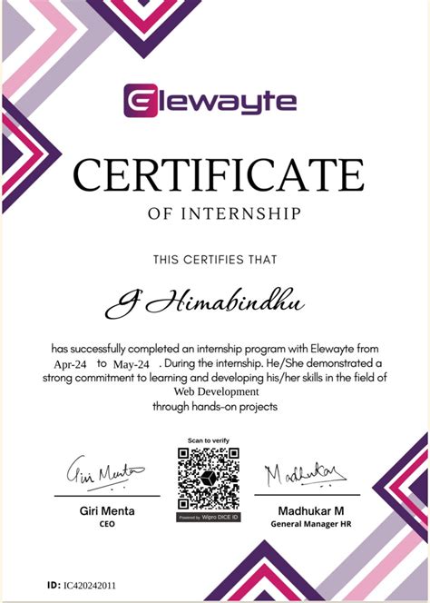 completed 2 months internship from elewayte in web development himabindhu godala posted on the
