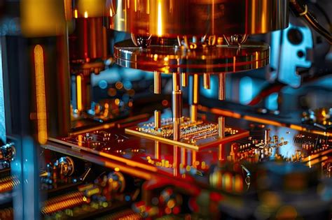 closeup of quantum computing chip insertion premium ai generated image
