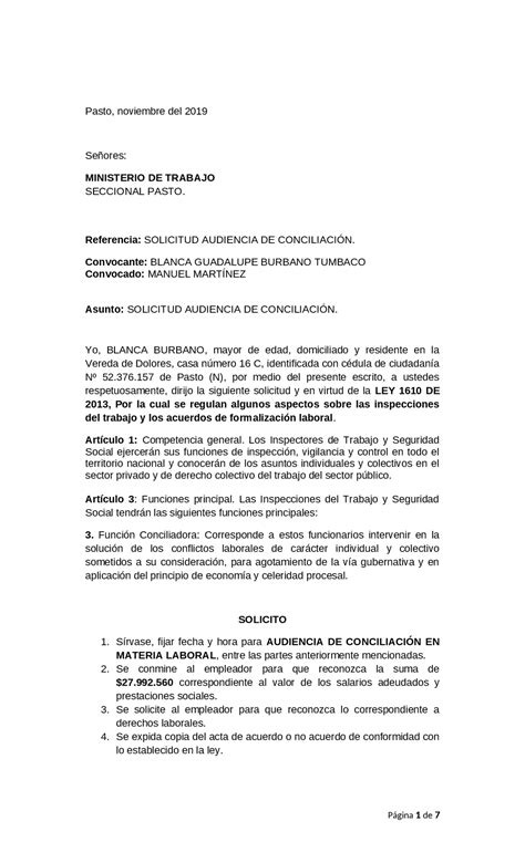 Formato De Solicitud De Audiencia