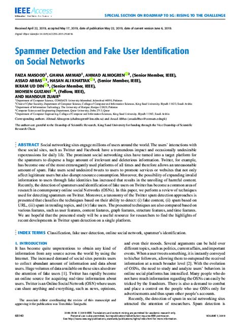 Pdf Spammer Detection And Fake User Identification On Social Networks