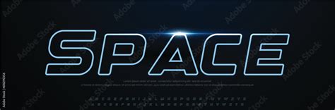 Space Font Alphabet Letters Outline Linear Contour Typography Techno
