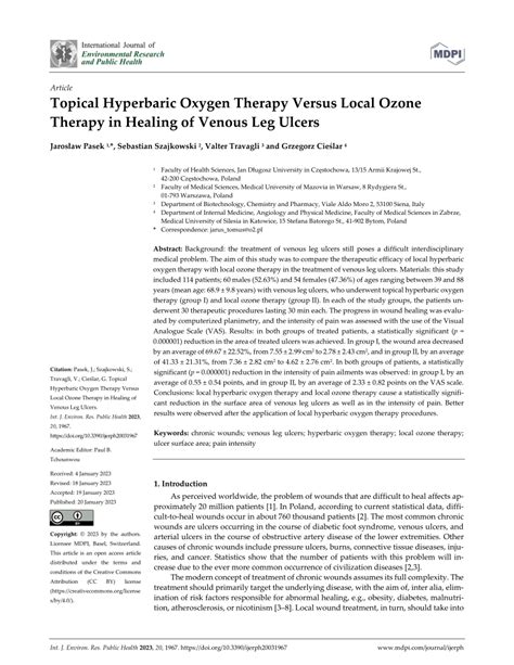 Pdf Topical Hyperbaric Oxygen Therapy Versus Local Ozone Therapy In