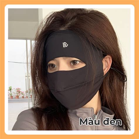Khẩu Trang Chống Tia Uv Che Trán Cao Cấp Chất Liệu Vải Lụa Lạnh Mềm