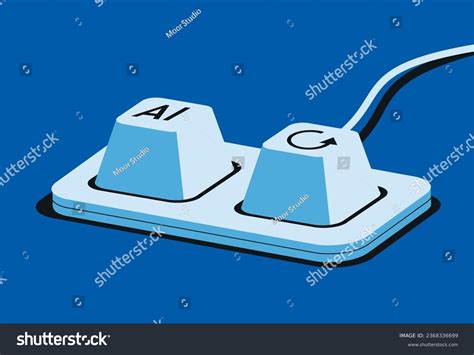 Keyboard Two Keys Ai Repeat Artificial Stock Vector Royalty Free