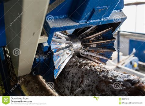 Automatic Sorting Logs Diameter Stock Image Image Of Loader Crane