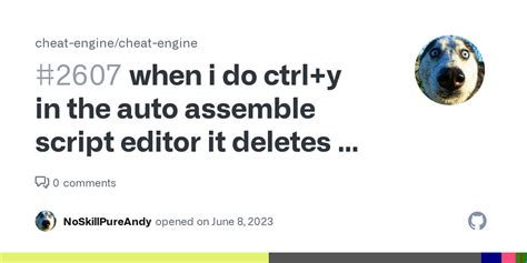 When I Do Ctrly In The Auto Assemble Script Editor It Deletes A Line Instead Of Redoing · Issue