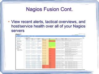 Nagios Conference Sam Lansing Getting Started With Nagios XI Core And Fusion ODP