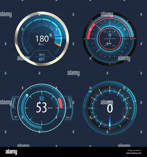 Analog Speedometer Odometer For Car Speed Panel Stock Vector Image