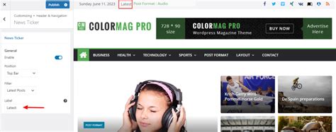 Customize News Ticker In Top Bar ColorMag Documentation
