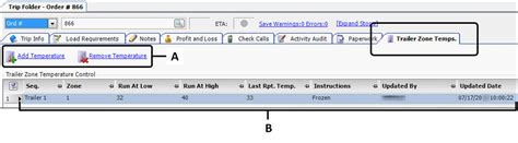 Recording Temperature Data For Trailer Zones Tmw Operations