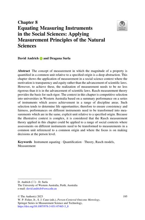 pdf equating measuring instruments in the social sciences applying