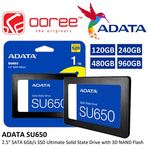 Adata Ultimate Su650 2 5 Sata 6gb S Internal Ssd Solid State Drive 3d Nand Flash 120gb