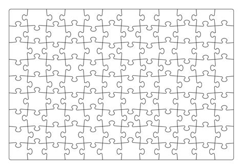 Jigsaw Puzzle Game Or Quiz Blank Grid Template 17127591 Vector Art At
