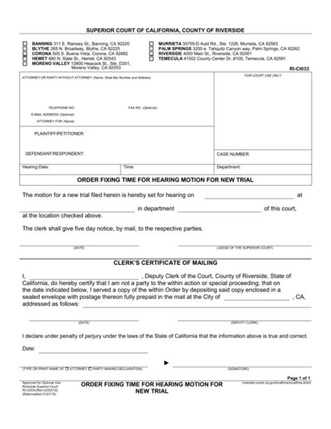 Superior Court County Of Riverside California Forms Pdf Templates