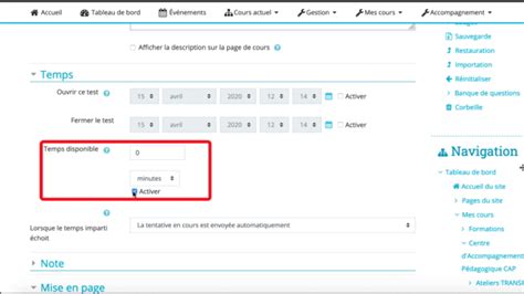 UniCApod Créer Et Paramétrer Son Test Sur Moodle