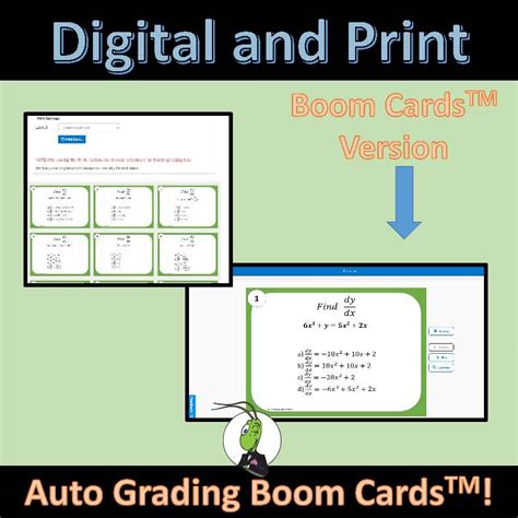 Implicit Differentiation Boom Calculus Task Cards Classful