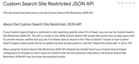 Google Custom Search Site Restricted Json Api Documentation And Usage
