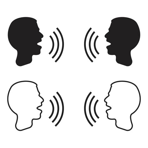 Silence Icon Set Voice Communication Illustration Illustration