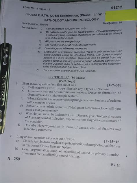 2nd Year Pathology And Microbiology Papers Pdf