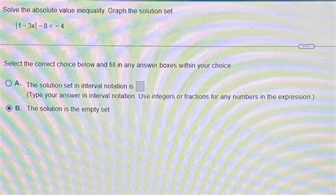 Solved Solve The Absolute Value Inequality Graph The