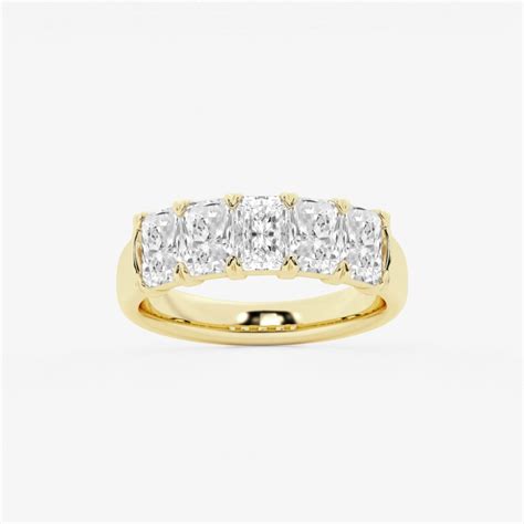 Ctw Radiant Lab Grown Diamond Five Stone Anniversary Band Grownbrilliance