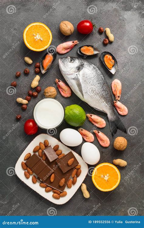 Food Allergens Seafood Milk Chocolate Nuts Citrus Fruits Eggs