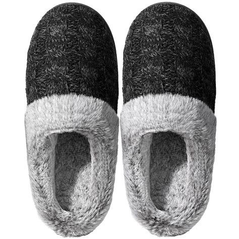 Homehot Womens Fuzzy Slippers Plush Lined Memory Foam Slippers Chenille