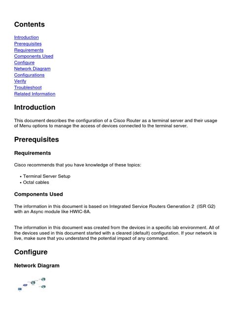 Terminal Server Configuration Using Menu Pdf Computer Network Router Computing