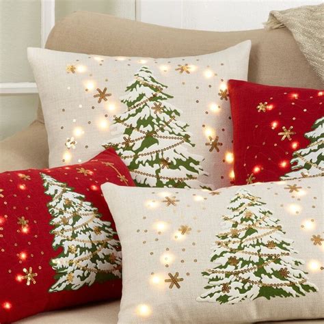 Saro Christmas Tree 18 Throw Pillow Cover And Reviews Wayfair Throw