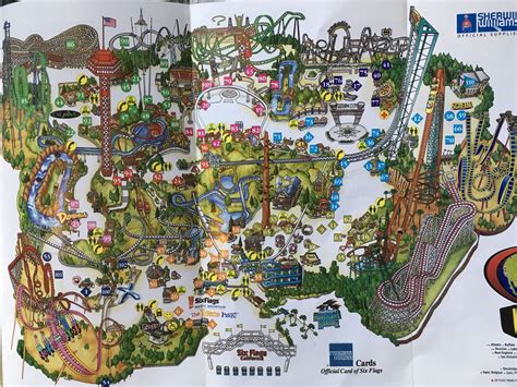 2003 Six Flags Magic Mountain Theme Park Map