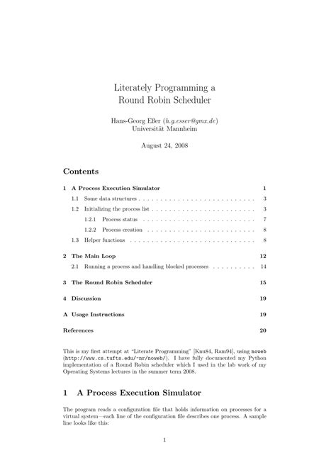 Pdf Literately Programming A Round Robin Scheduler