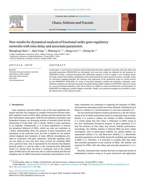 Pdf New Results For Dynamical Analysis Of Fractional Order Gene