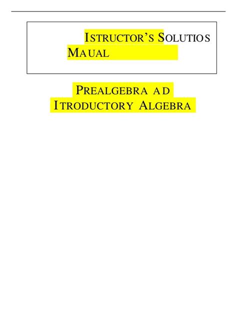 Instructors Solution Manual Prealgebra And Introductory Algebra 6th Edition By Martin Gay 2025