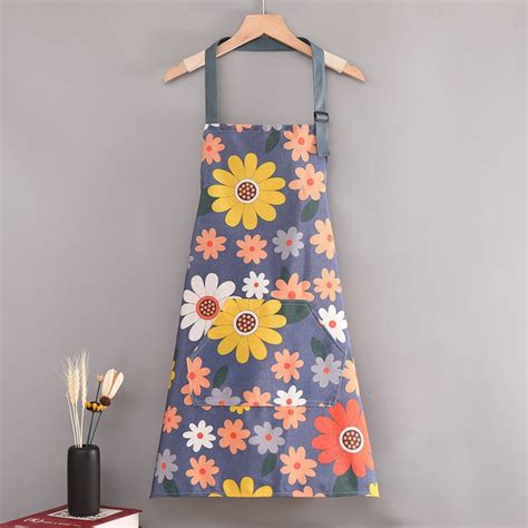 Embroidered Cotton Sunflower Aprons Floral Apron Apron Dress For Women