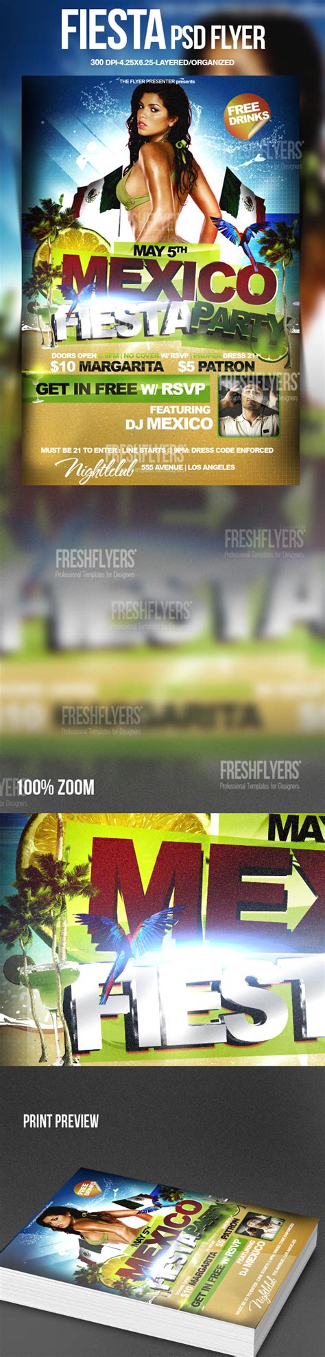 Mexico Fiesta Party Psd Flyer Template By Imperialflyers On Deviantart