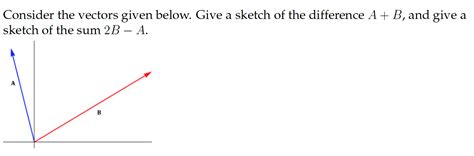 Solved Consider The Vectors Given Below Give A Sketch Of Chegg Com
