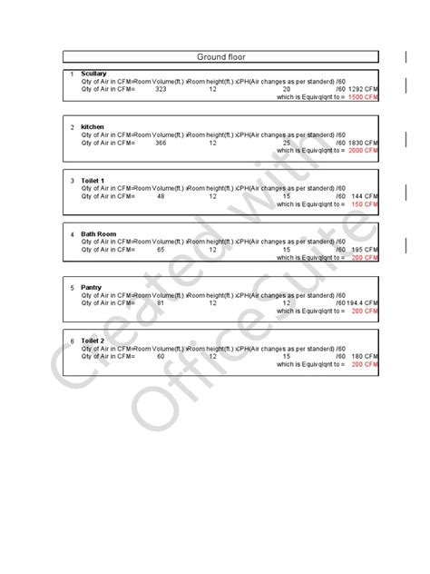 Ventilation Calculation Pdf Building Engineering Room