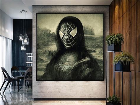 Mona Lisa Meets Spider Manpainting Mona Lisa Etsy