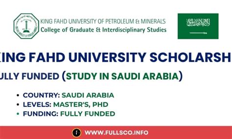 King Fahd University Scholarship 2025 In Saudi Arabia Fully Funded