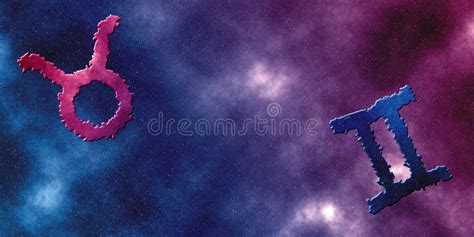 Taurus And Gemini Compatibility Stock Illustration Illustration Of