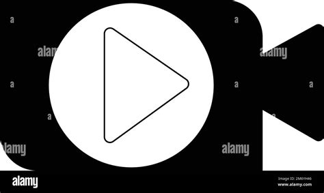 Video Camera Shape With A Play Button Icon Video Streaming Symbol Vector Illustration Stock