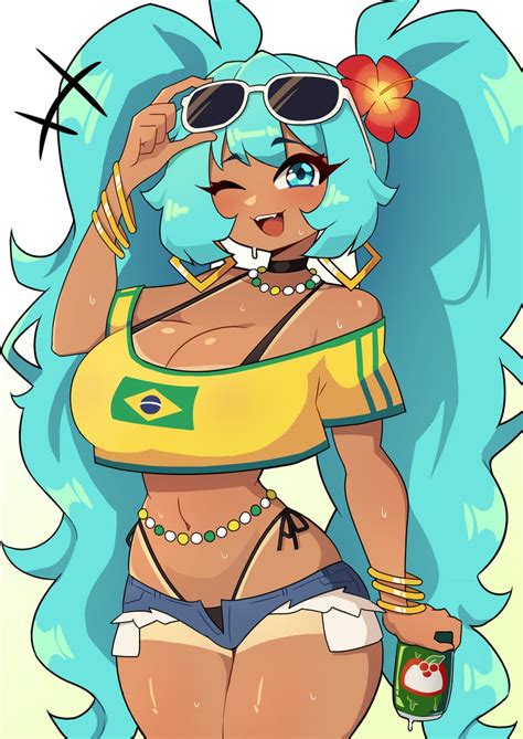 Hatsune Miku And Brazilian Miku Vocaloid Drawn By Daigada Danbooru