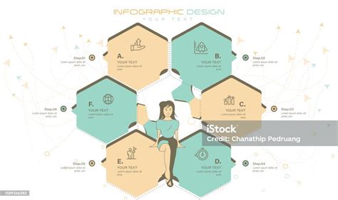 벡터 인포그래픽 디자인 비즈니스 템플릿에는 아이콘과 6가지 옵션 또는 단계가 있습니다 프로세스 다이어그램 프리젠테이션 워크플로우 레이아웃 배너 순서도 정보 그래프 스톡에