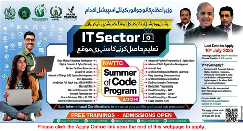 NAVTTC Summer Of Code Program 2025 Apply Now For Free IT Training Across Pakistan The Samal