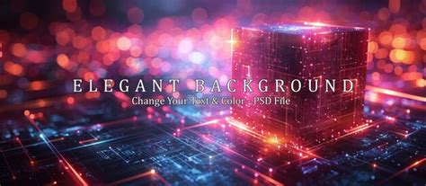 Premium Psd Abstract Digital Data Cube In Technology Futuristic Wireframe Style