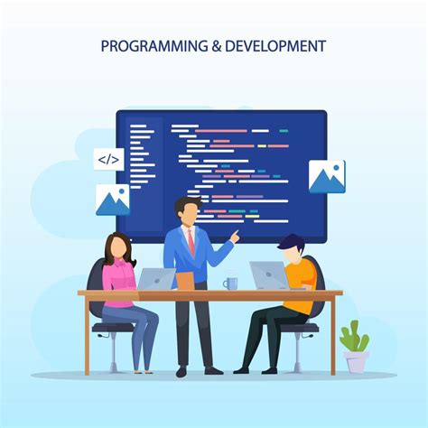 Concept De Programmeurs Au Travail Les Gens Travaillent Sur Table En