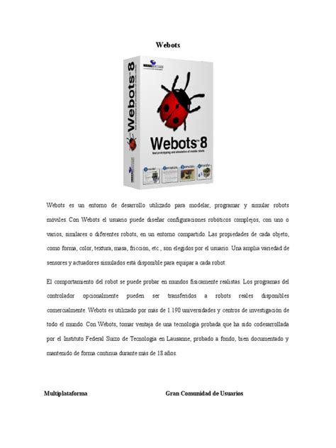Webots Pdf Robot Robótica