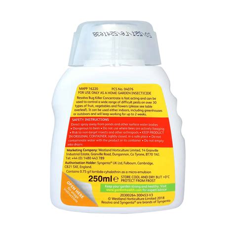 Resolva Bug Killer Concentrate 250ml Elixir Garden Supplies