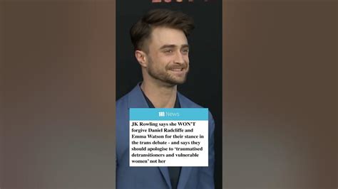 Jk Rowling Says She Wont Forgive Daniel Radcliffe And Emma Watson For