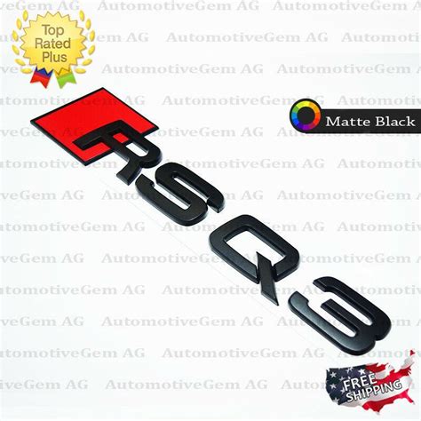 Audi Rsq3 Emblem Matte Black Rear Trunk Lid Letter Badge S Line Logo N